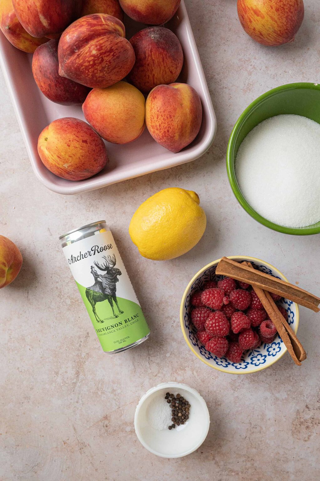 Poached Peaches with Raspberries | Baked Bree