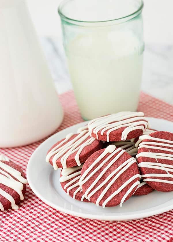 Red Velvet Shortbread Cookies | Baked Bree