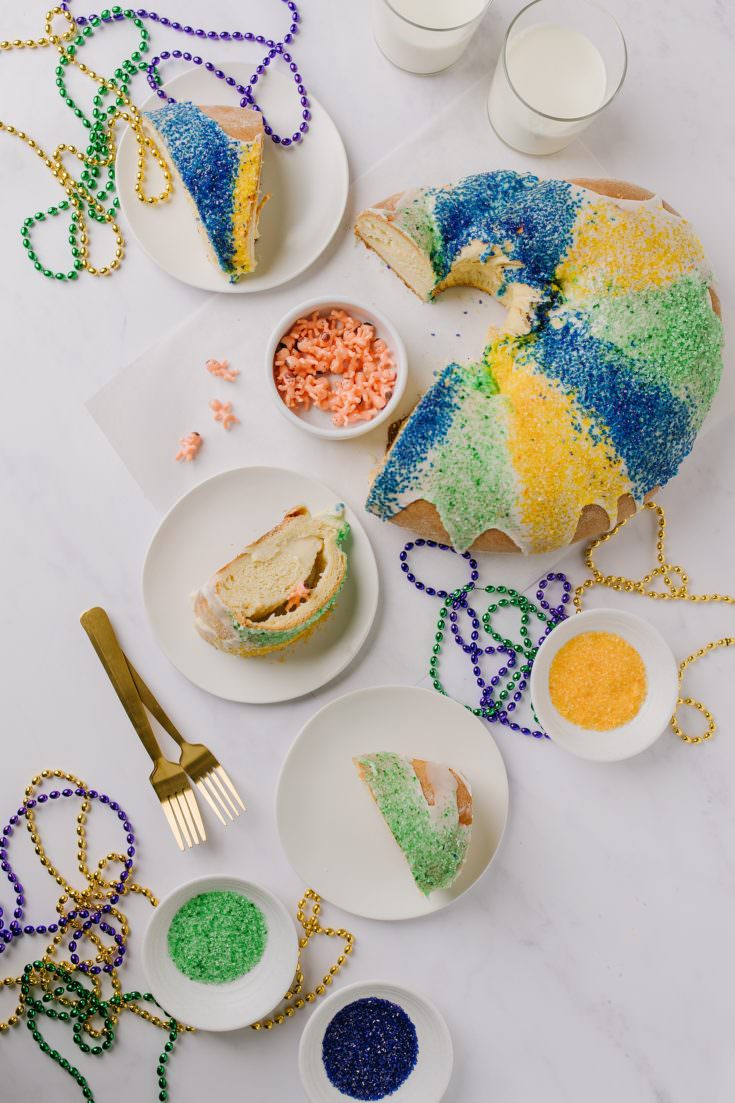 Homemade King Cake with Cream Cheese Filling | Baked Bree