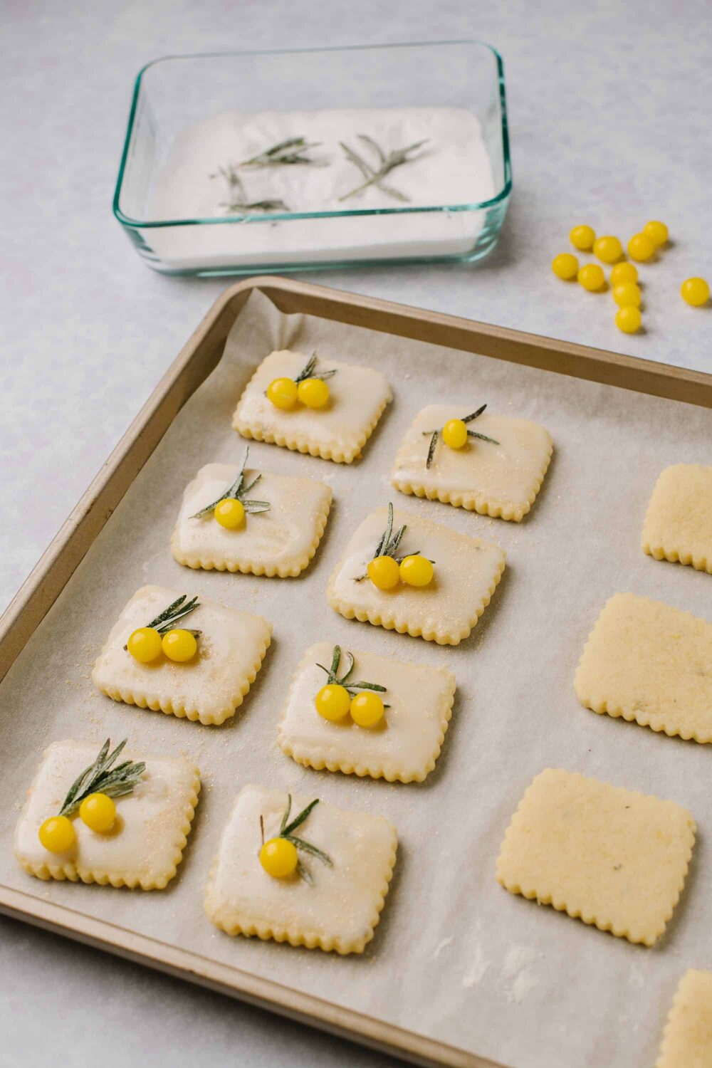 Lemon Rosemary Cut Out Cookies with Photos | Baked Bree