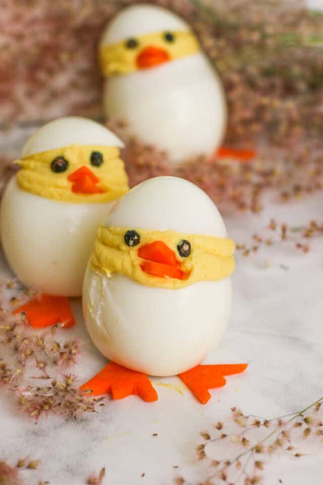 Deviled Egg Chicks (Easter Recipe) | Baked Bree