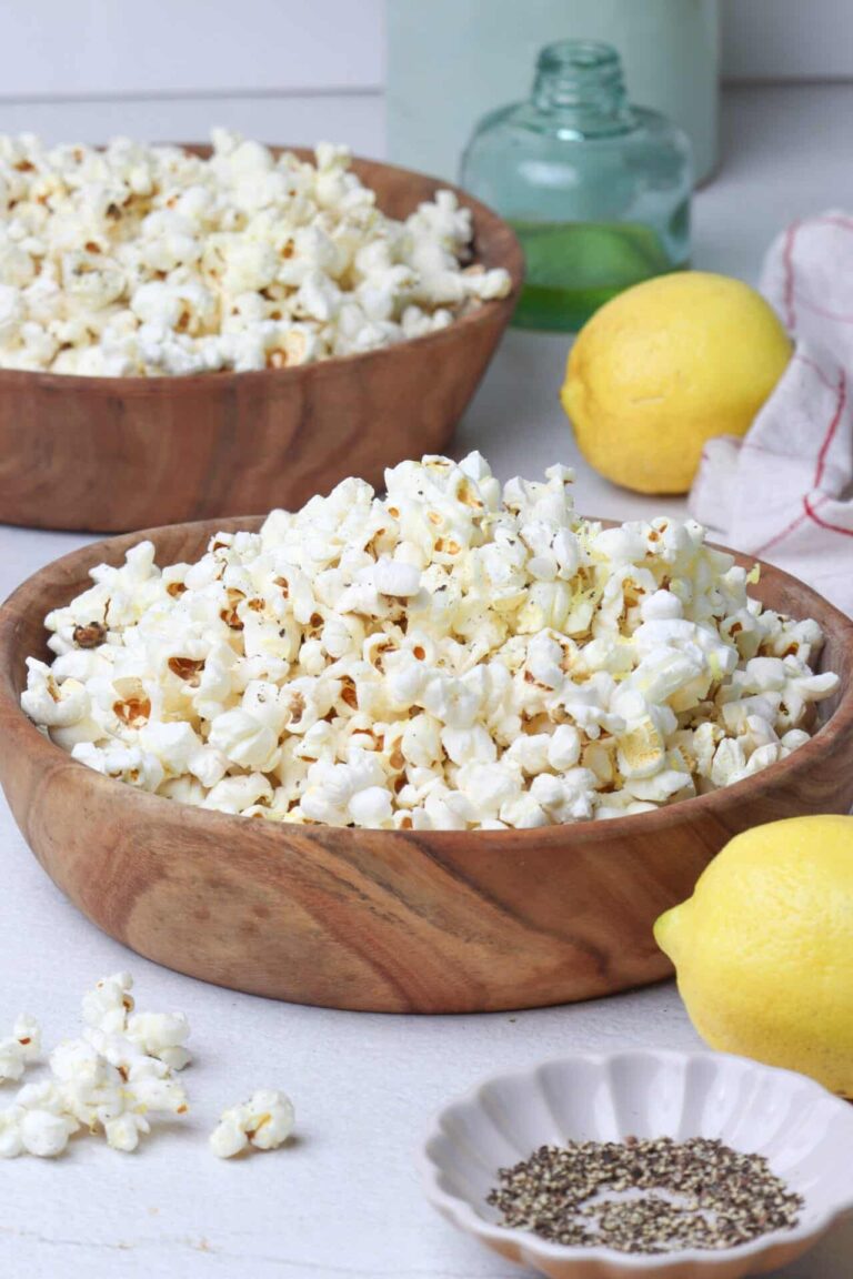 Lemon Popcorn Recipe (with Pepper!) | Baked Bree