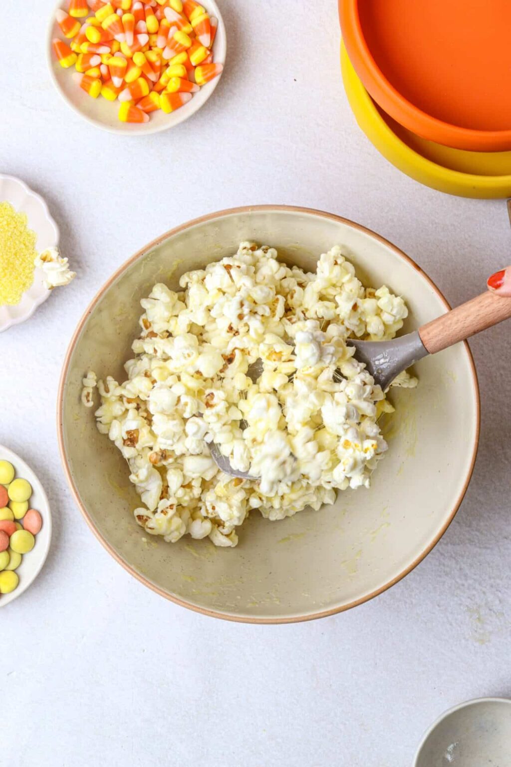 Candy Corn Popcorn | Baked Bree