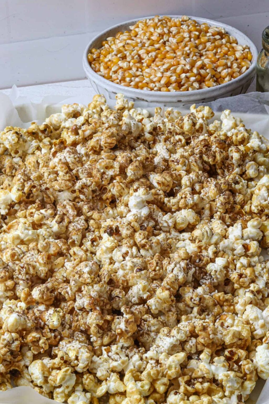 Sesame Caramel Popcorn | Baked Bree