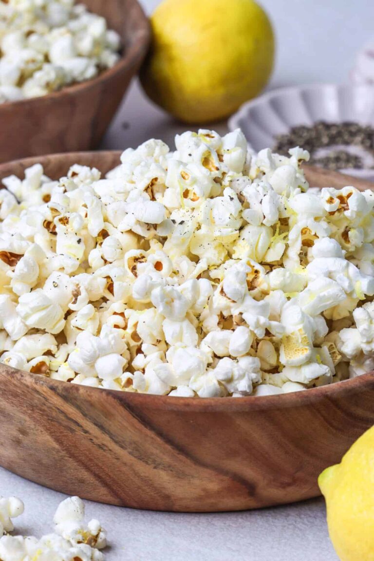 Lemon Popcorn Recipe (with Pepper!) | Baked Bree