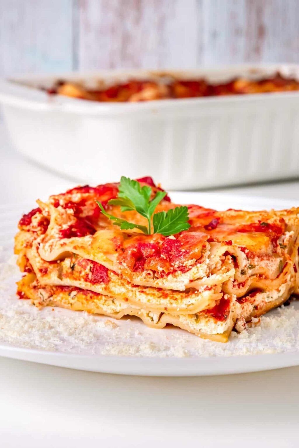 Meatless Lasagna Recipe | Baked Bree