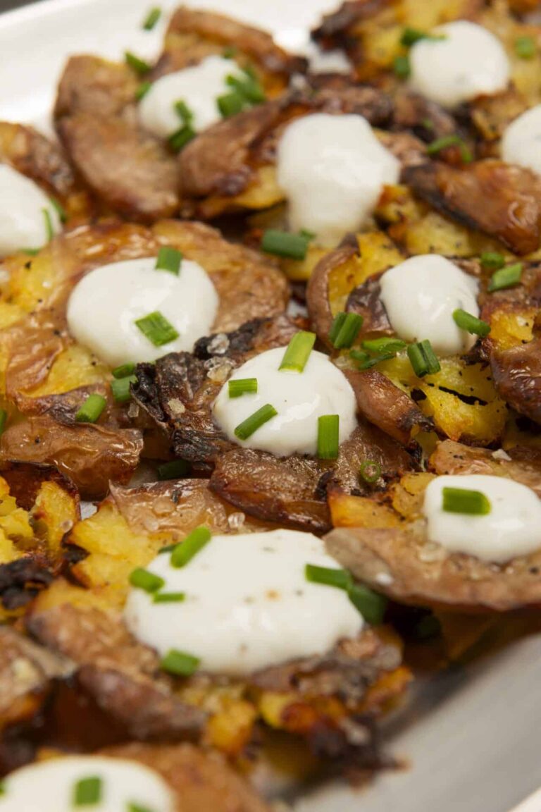 Crispy Smashed Red Potatoes | Baked Bree