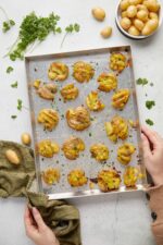 Crispy Smashed Potatoes Recipe | Baked Bree