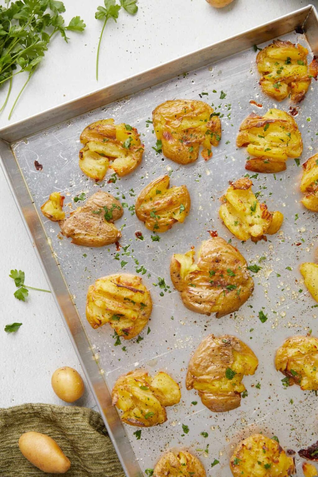 Crispy Smashed Potatoes Recipe | Baked Bree