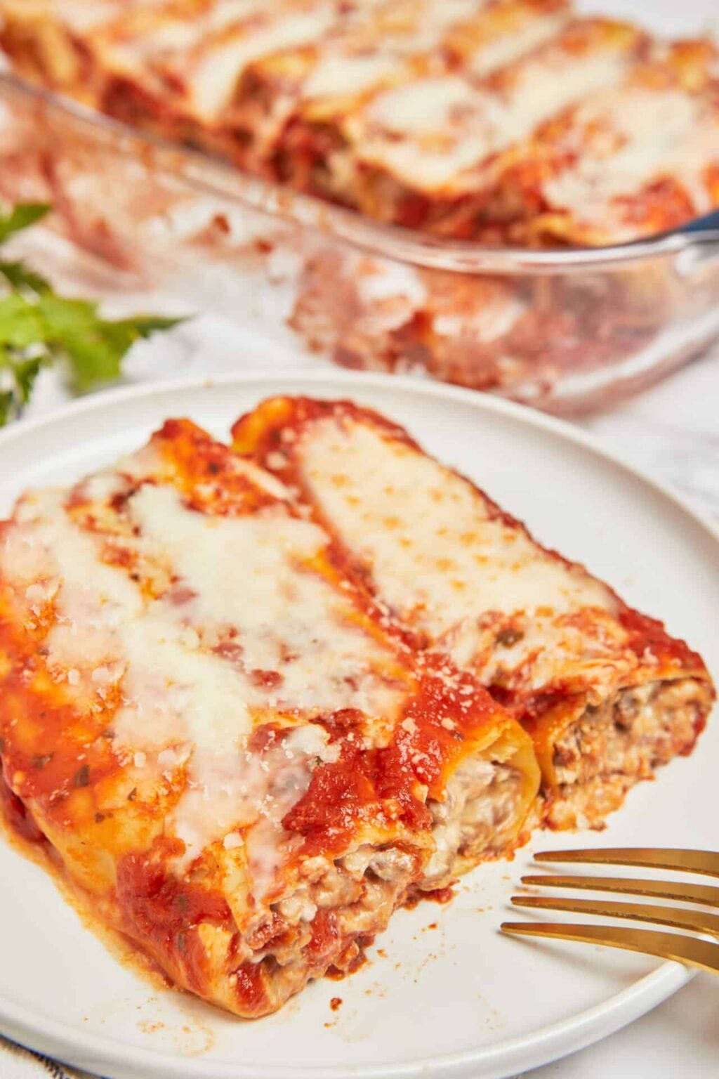 Meat Stuffed Manicotti | Baked Bree