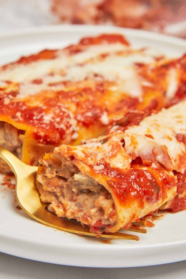 Meat Stuffed Manicotti | Baked Bree