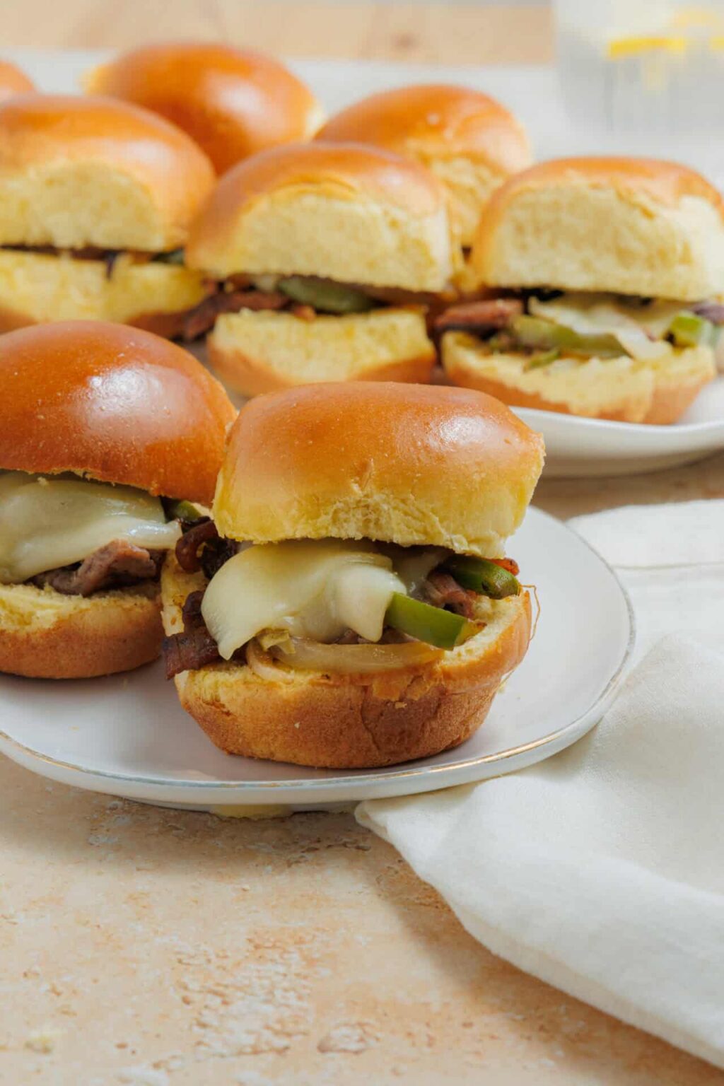 Philly Cheesesteak Sliders | Baked Bree