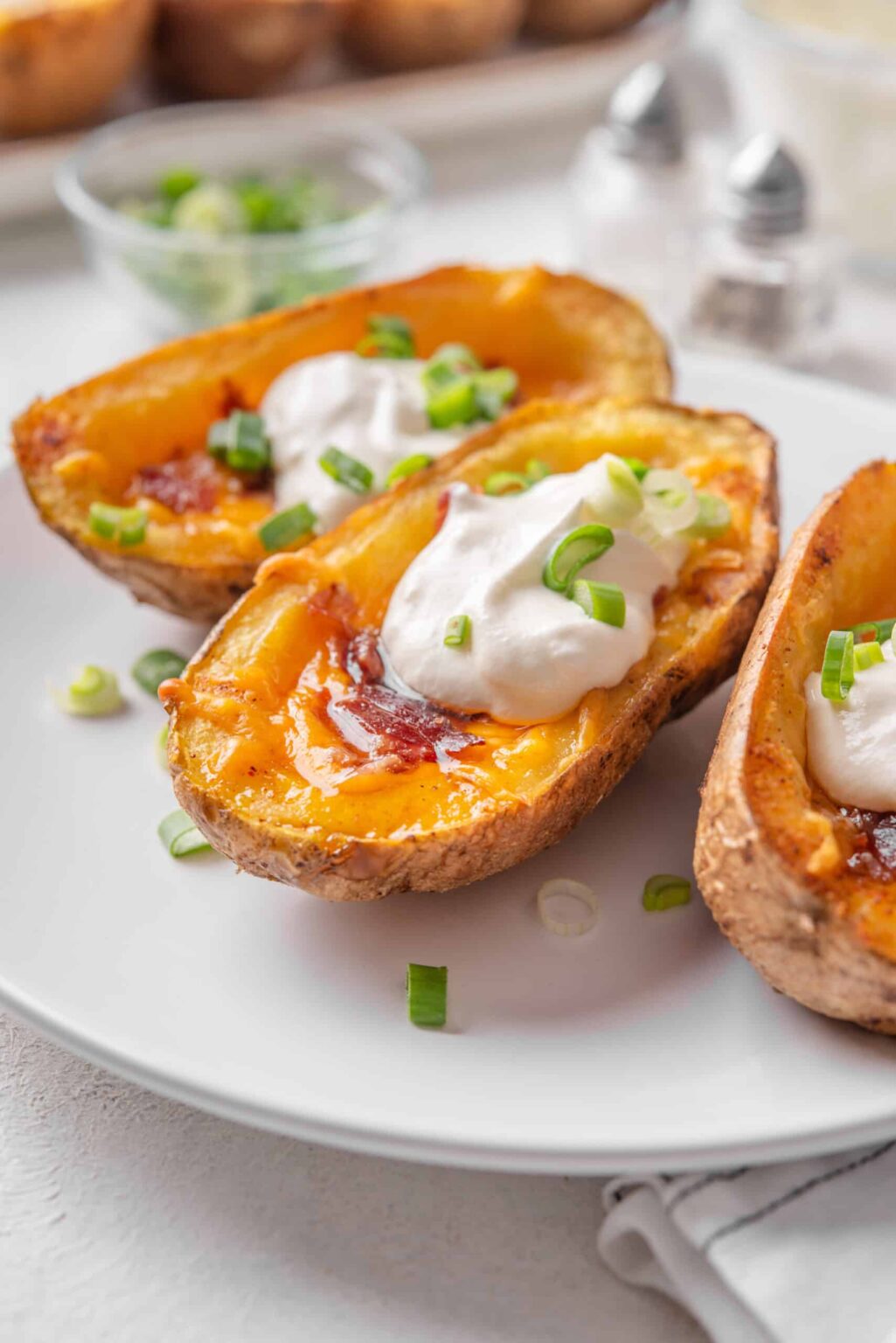 Loaded Potato Skins | Baked Bree