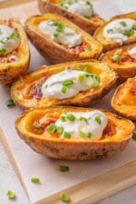 Loaded Potato Skins | Baked Bree