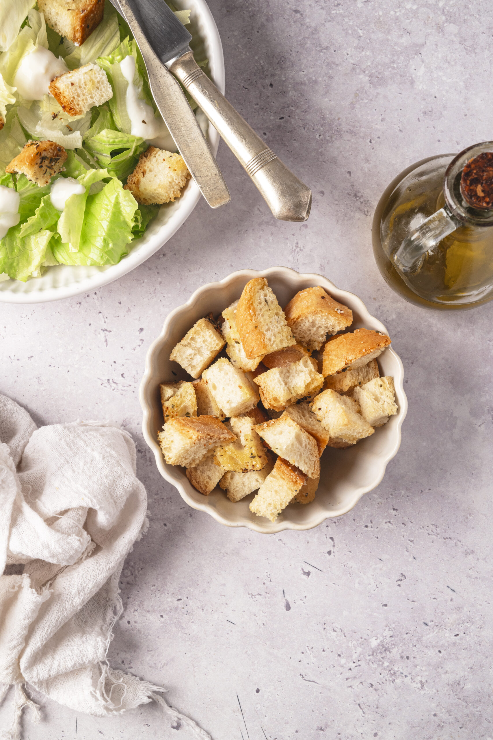 Caesar Croutons | Baked Bree